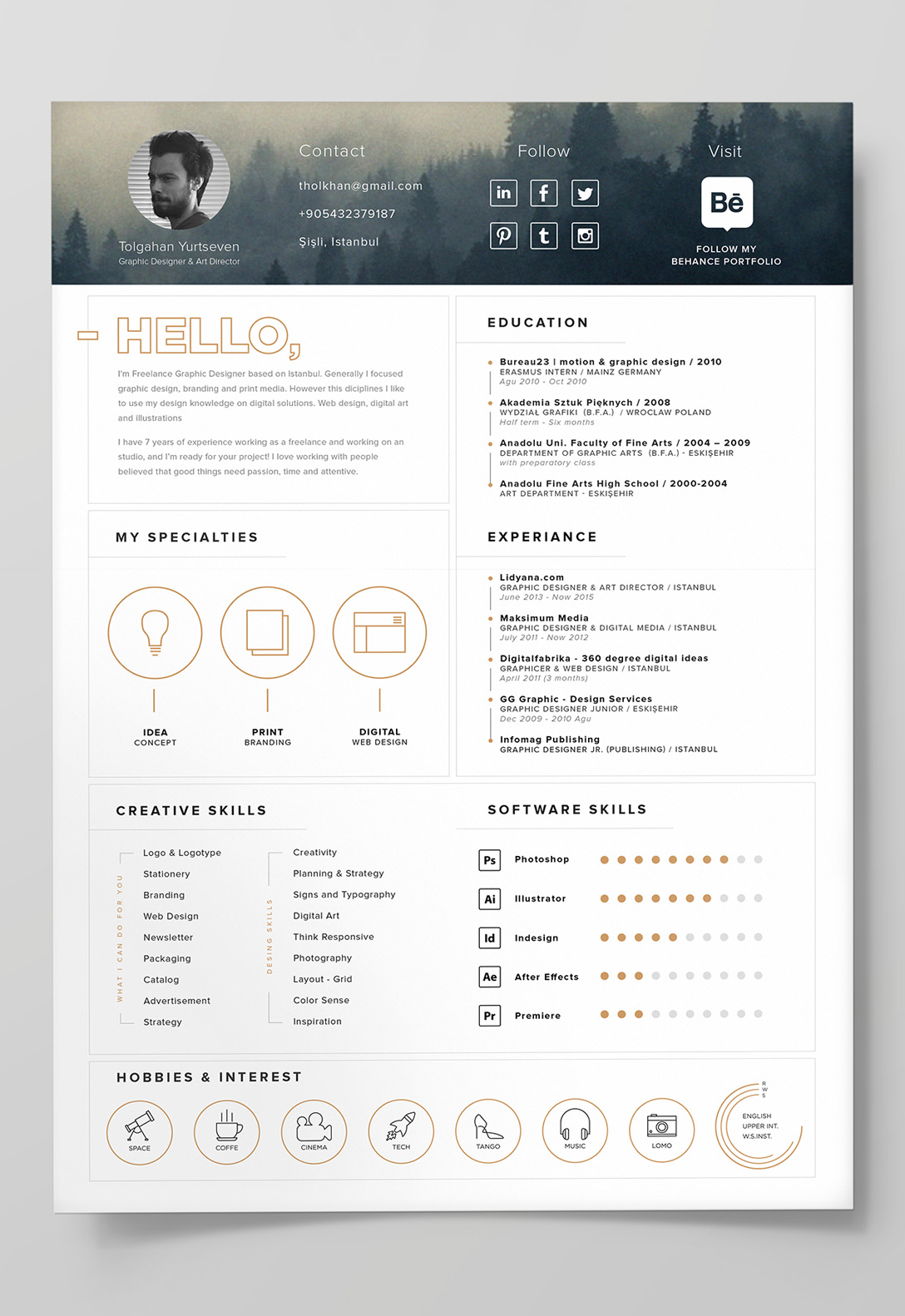7 Free Editable Minimalist Resume CV In Adobe Illustrator And Photoshop 